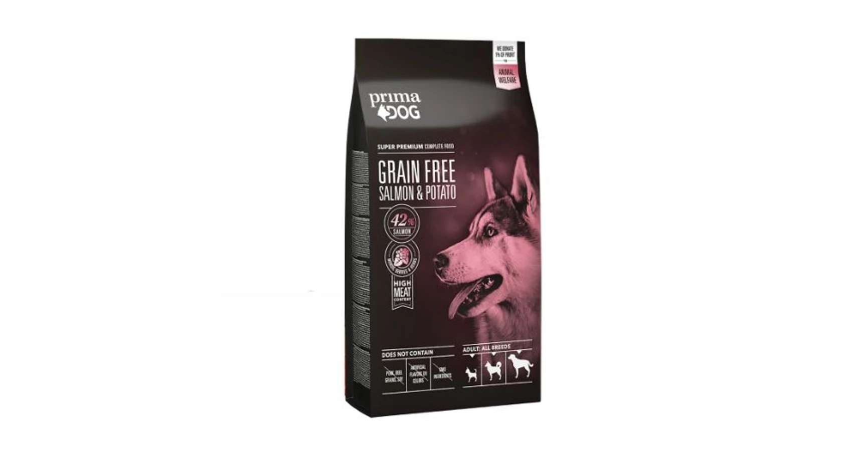 PrimaDog Grain Free Adult All Breeds Salmon Potato száraz kutyatáp 10kg