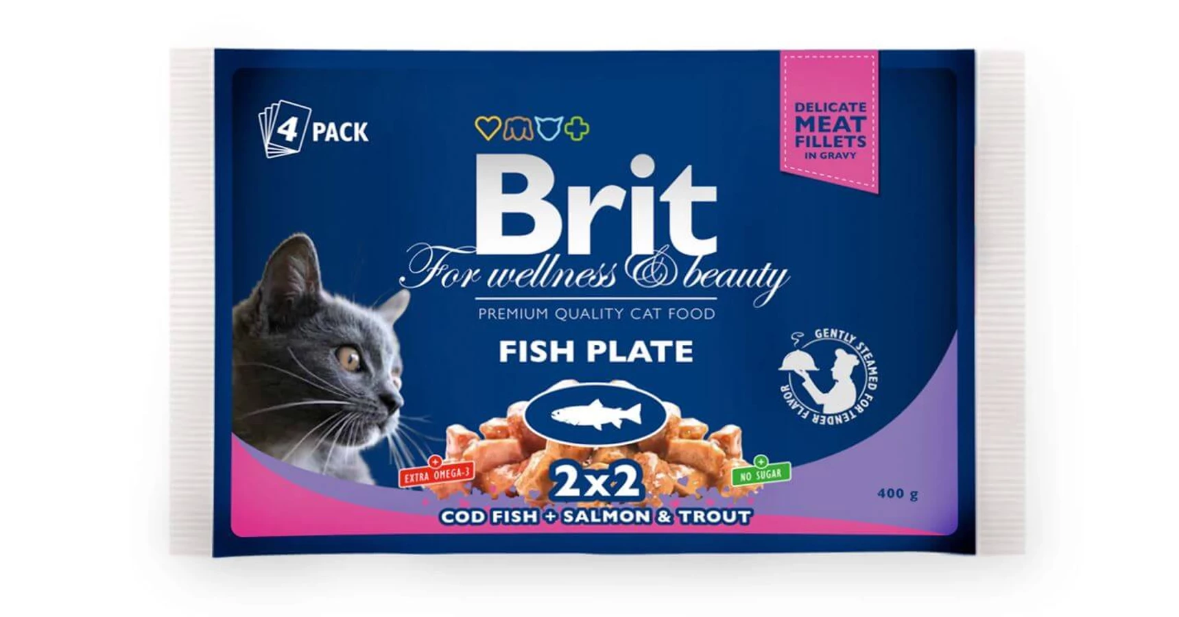 Brit Premium Cat Pouches Fish Plate 400g (4x100g)